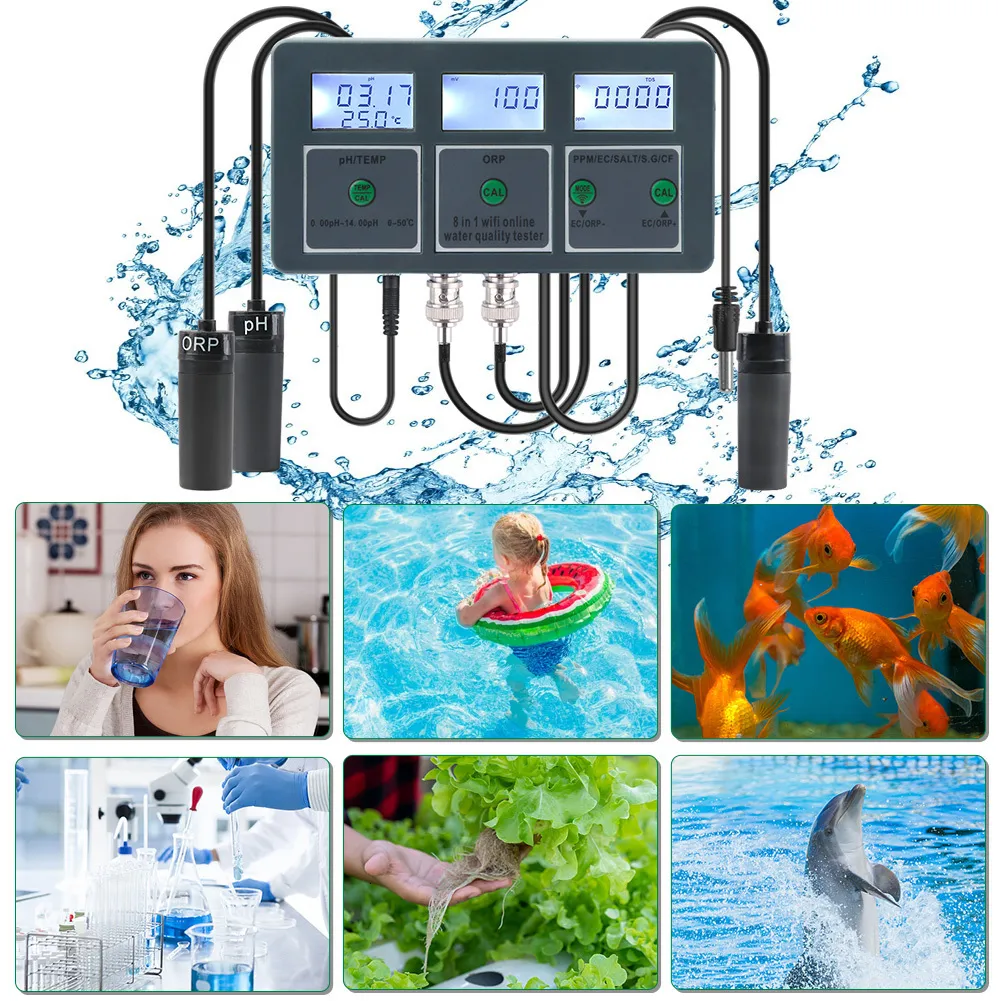 Wholesale Smart Wifi Tuya Ph Meter Data Logger For Aquariums Pools Hydroponics Monitor Ph Temp