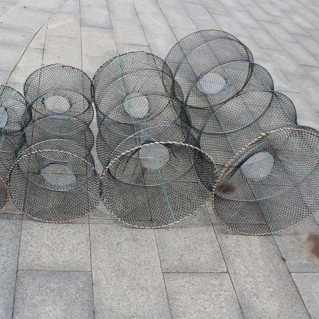 Foldable Mesh Crab Crayfish Lobster Catcher Pot Shrimp Prawn Hand Net ...