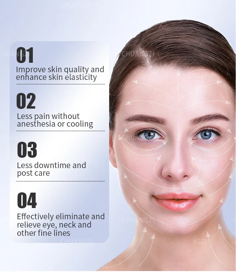 Professional 2in1 Gold RF Microneedle Skin Tightening And Face Lifting ...