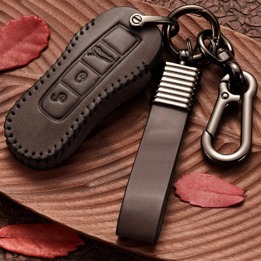 Genuine Leather Key Case Chain for Porsche Macan, Cayenne, Palamera ...