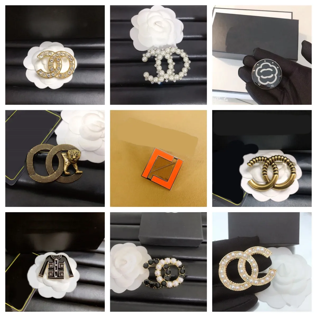 Fashion Designer Brooch Classic Letter Pins Gold Plated Crystal ...