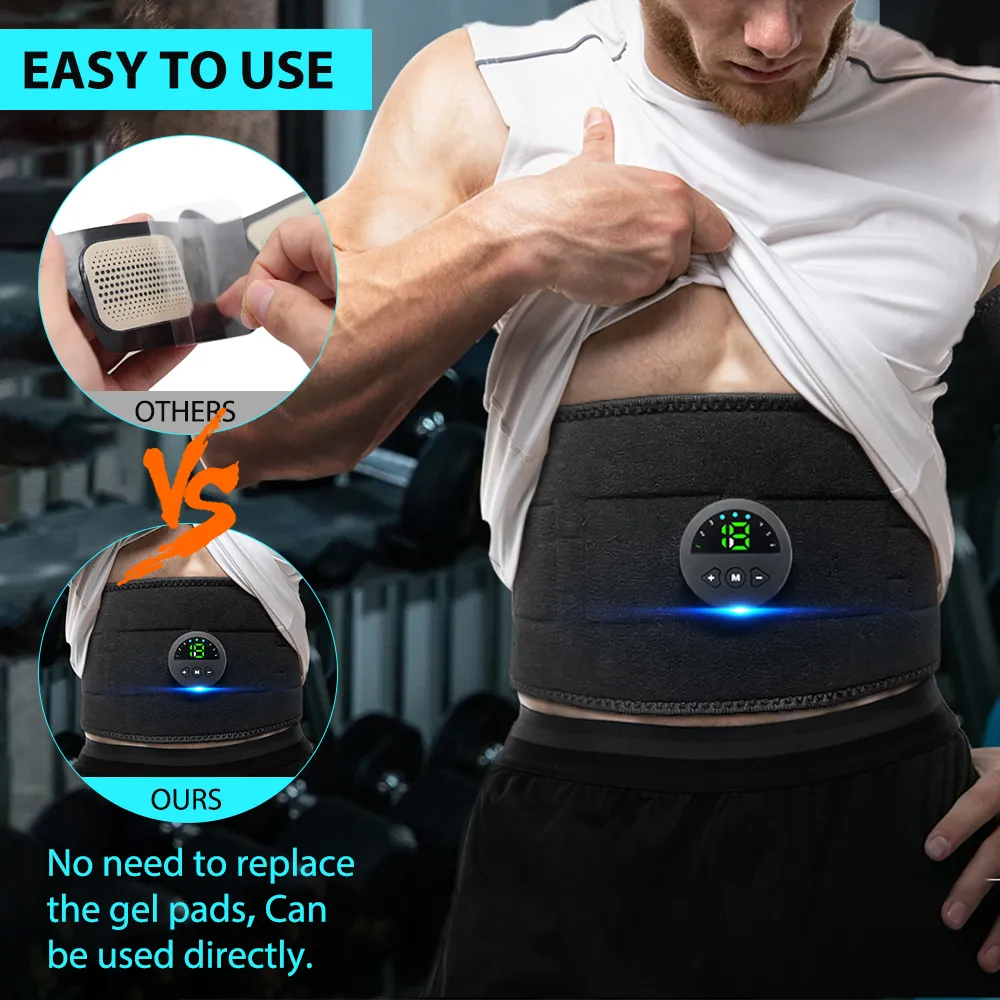EMS Electric Abdominal Body Slimming Belt Muscle Stimulator for Fitness ...