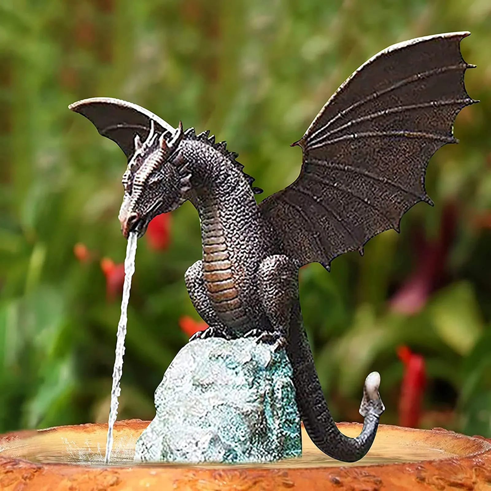 Fountaine De Décorations De Dragon: Dinosaur Garden Statue Sprinkler ...