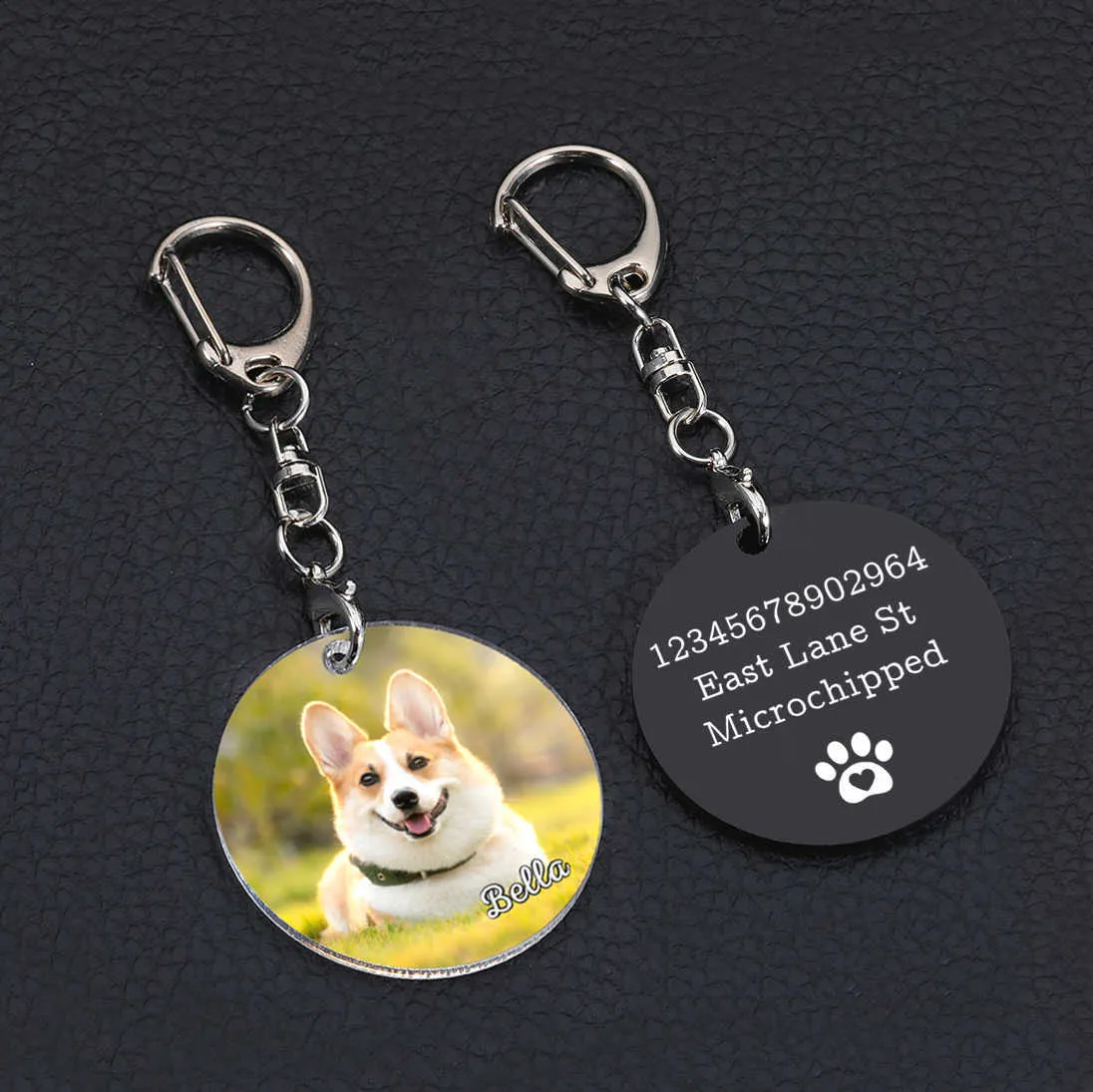 Custom Acrylic Keychain Cat Dog ID Charm Personalized Pet Photo ...
