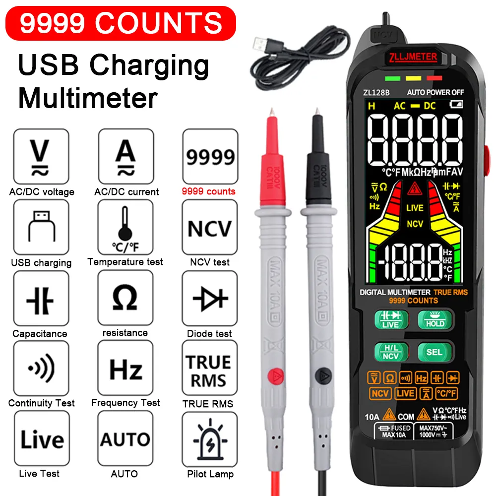Wholesale Ut123d Smart Digital Multimeters USB Charge Digital ...
