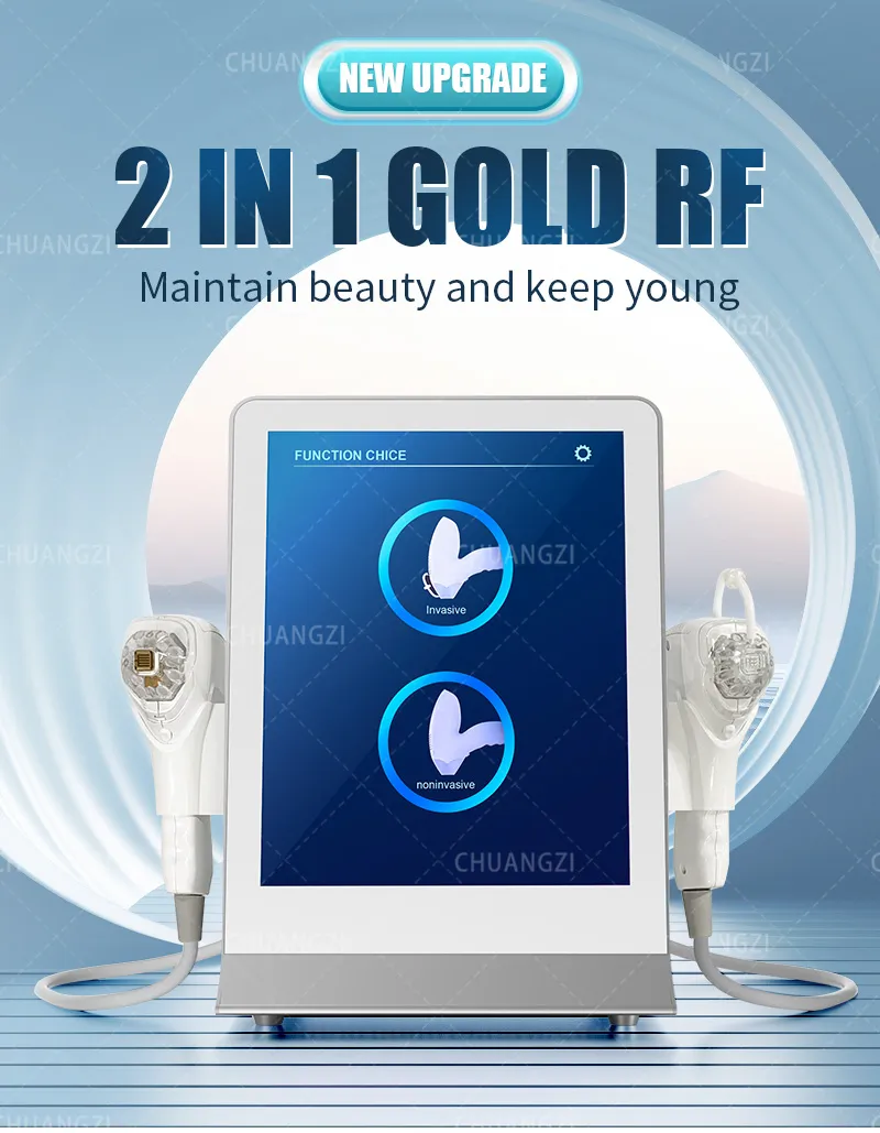 Professional 2in1 Gold RF Microneedle Skin Tightening And Face Lifting ...