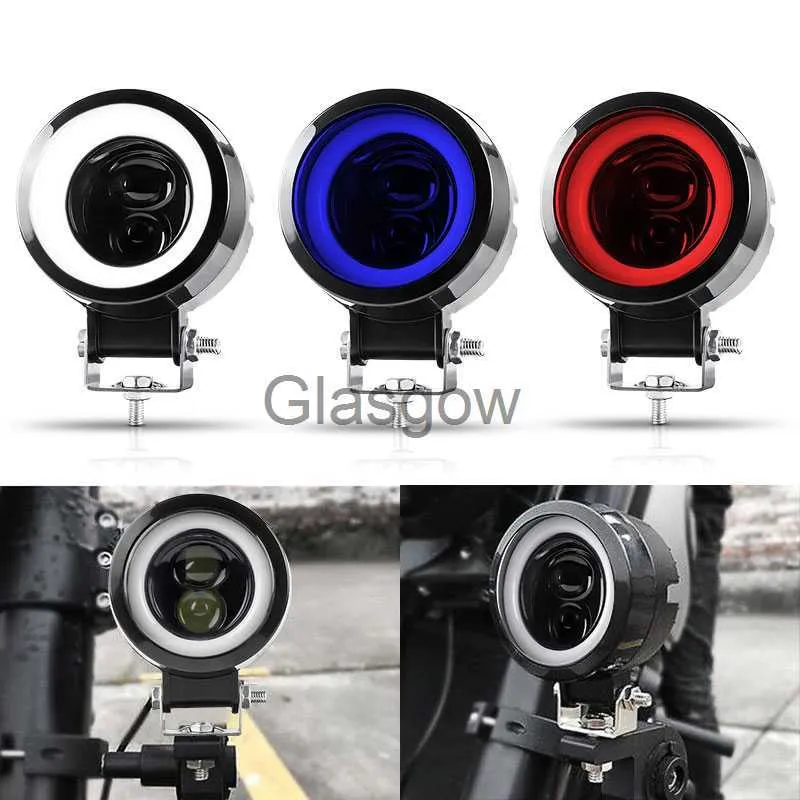 DHgate.com:Motorcycle LED Spotlight with White, Blue, Red Halo, 12V/24V ...