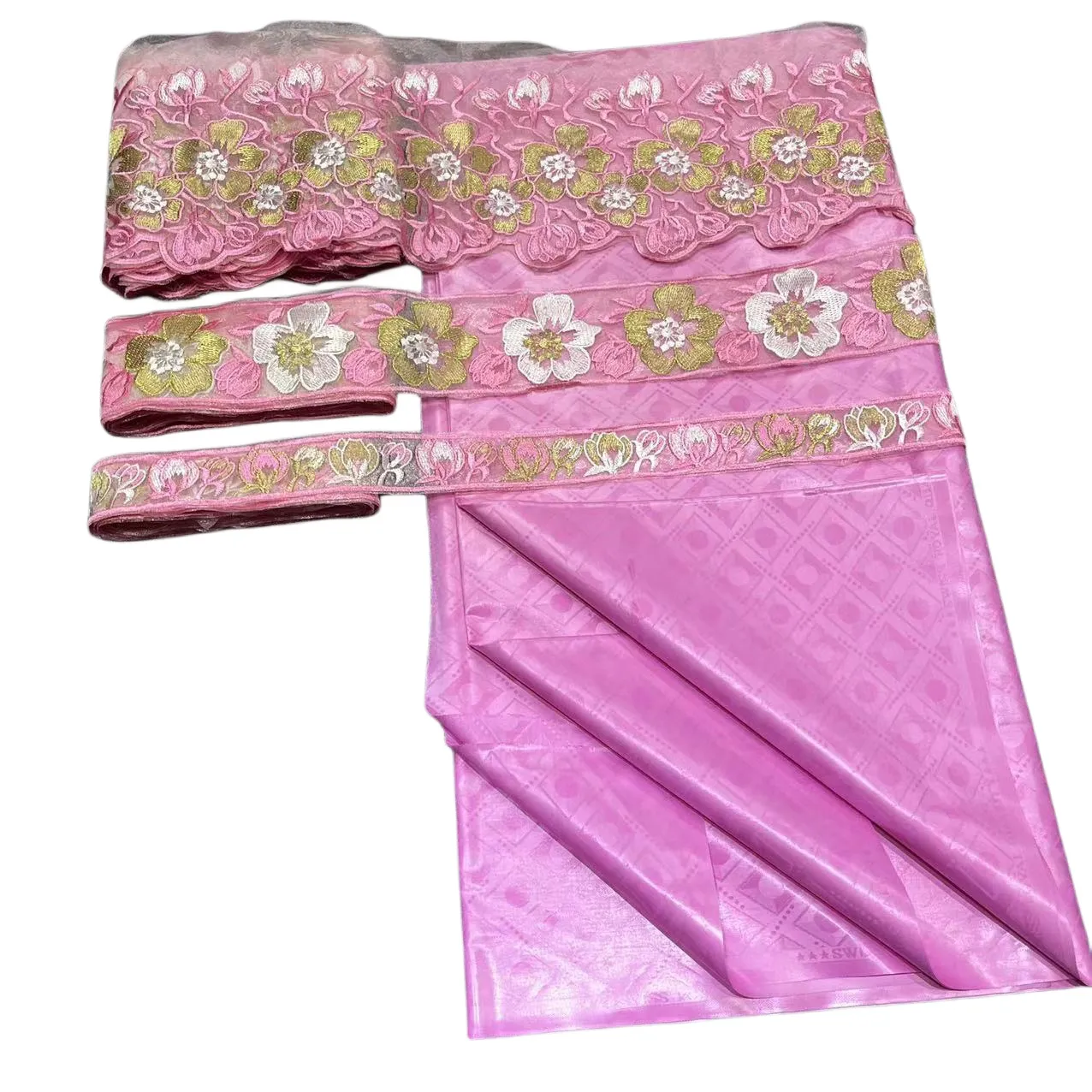 High Quality 15 Yards Of White Lace Bazin Riche Brocade Fabric For ...