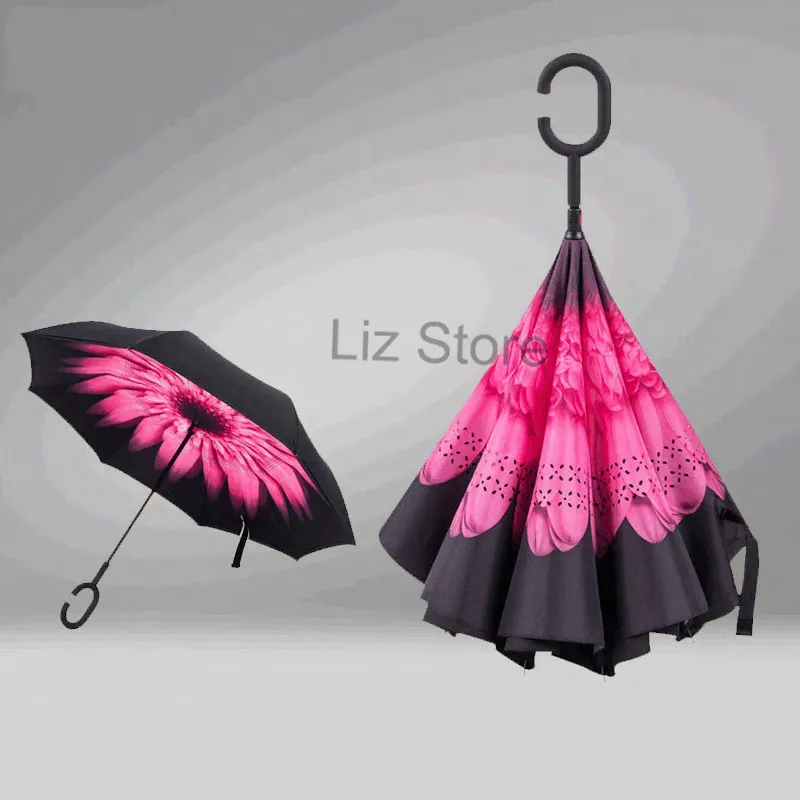 DHgate.com:8-Color Double-Layer Inverted Umbrella w/ C-Handle ...