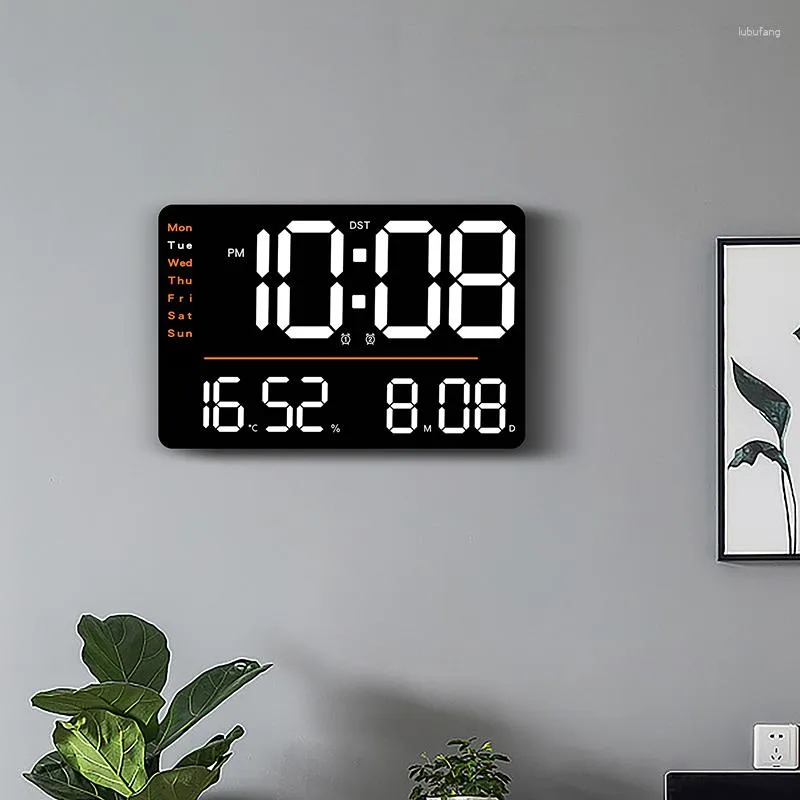 Wall Clocks Led Digital Clock Large Screen Wall Mounted Time ...