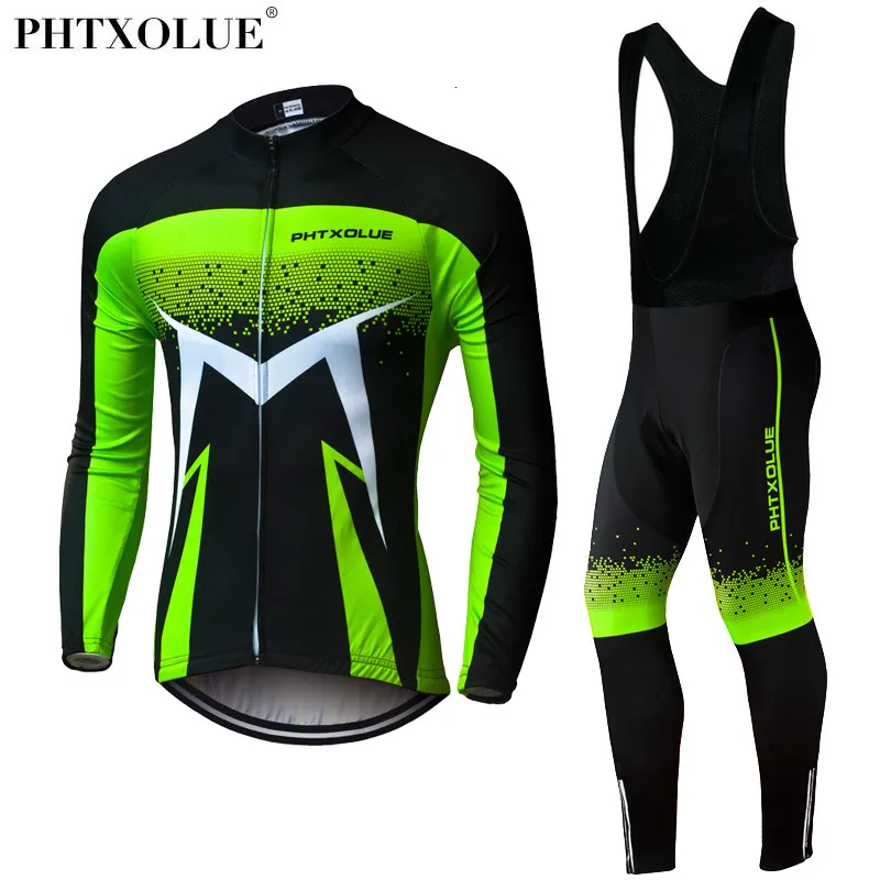 Phtxolue Breathable Cycling Jersey Set for Men - Long Sleeve Mountain ...