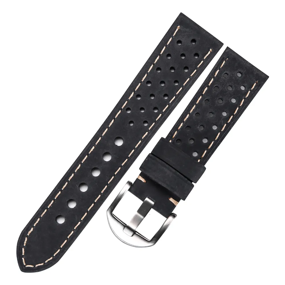 Leather Watch Bands Porous Genuine Leather Strap for Watch Wrist Band ...