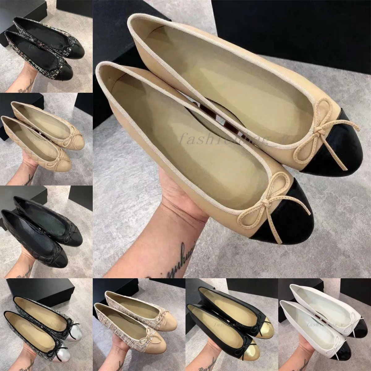 Bulk Vintage Woolen Tweed Ballet Loafers With Cowhide Bow... From ...
