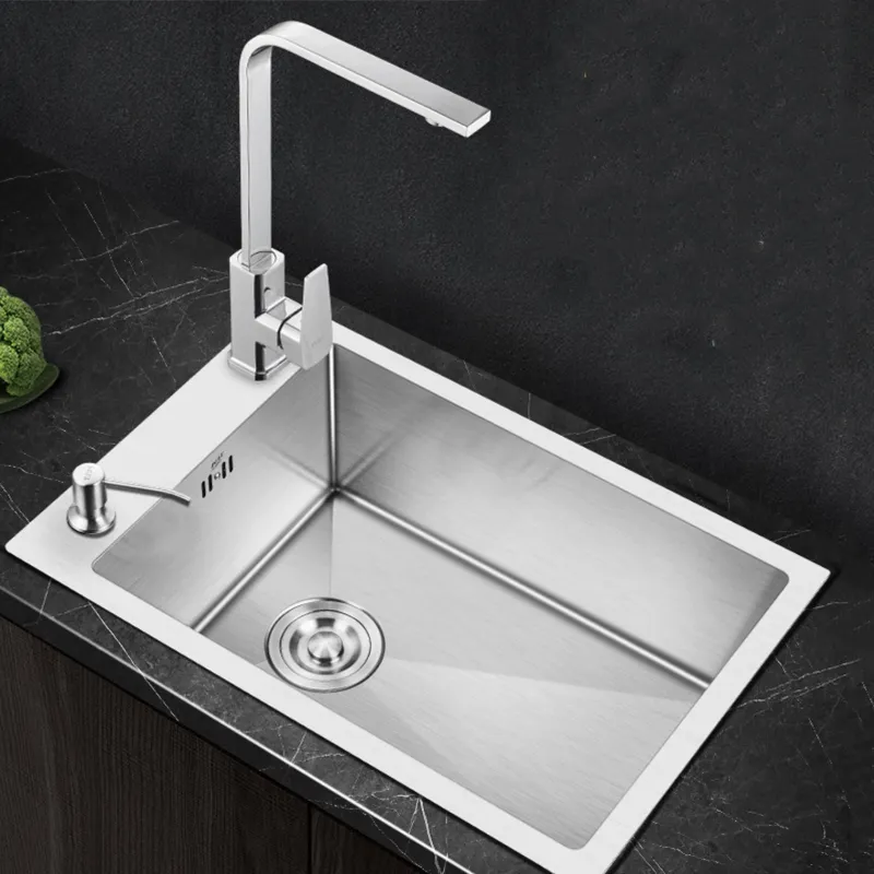 DHgate.com:Silver 304 Stainless Steel Kitchen Sink Wash Basin Single ...