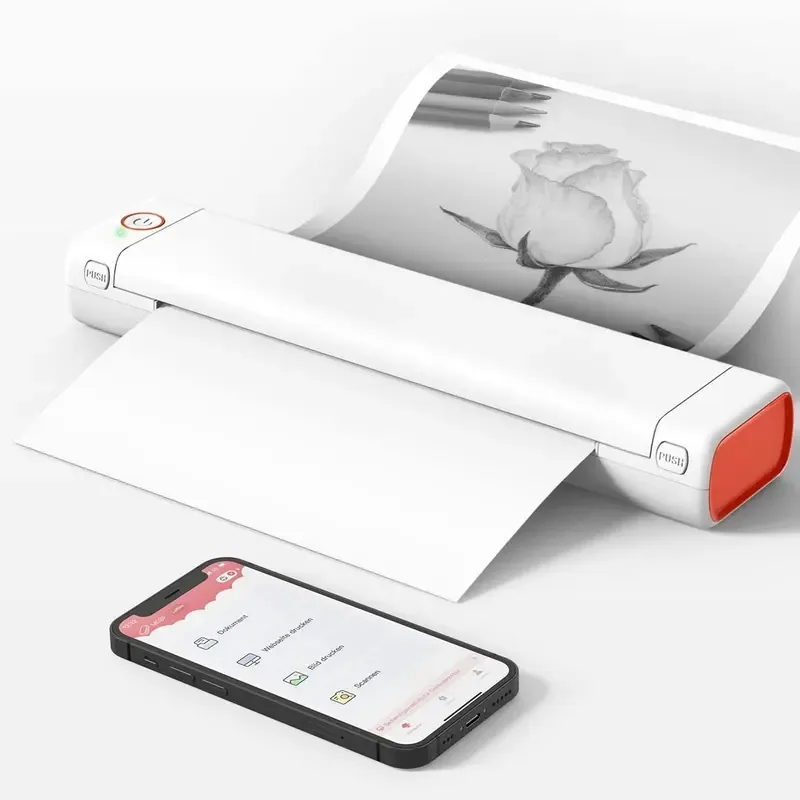 Phomemo M08F Portable Thermal Printer, 8.5X11 Thermal Paper, Wireless ...