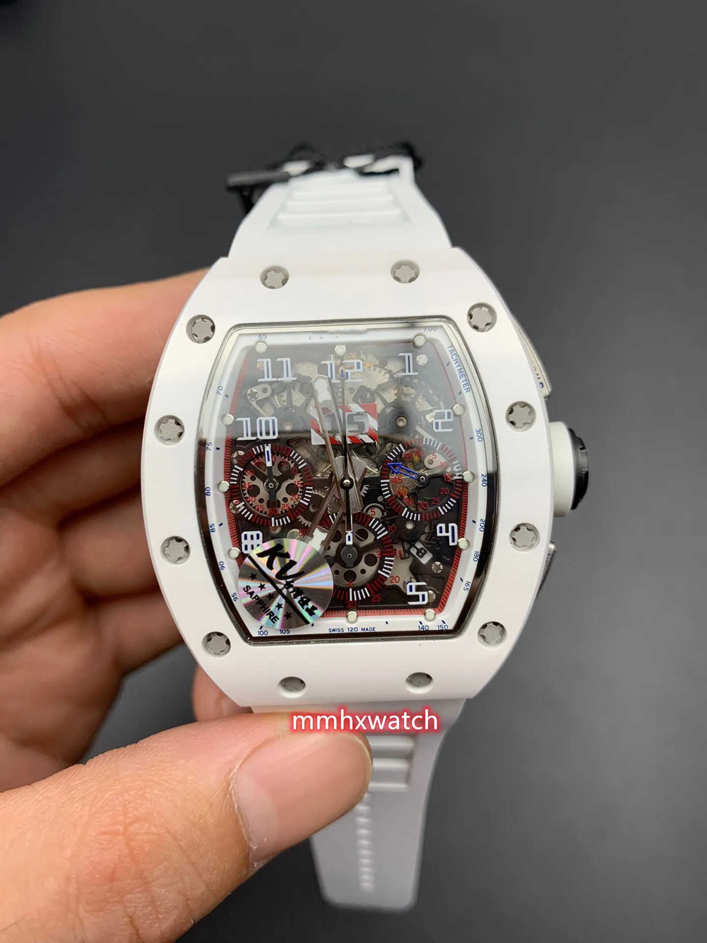 Sapphire Watch Case RM011 Style Mechanical Watch: Ceramic Case, Rubber ...