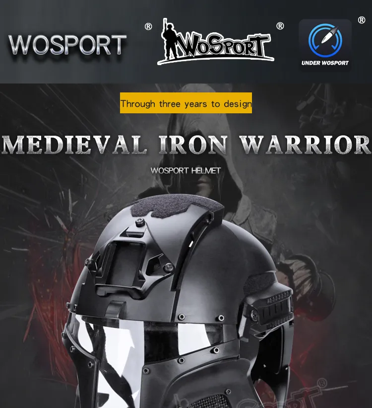 Adjustable Full Face Cycle Gear Modular Helmets For Military, Airsoft, CS, Paintball, And ...