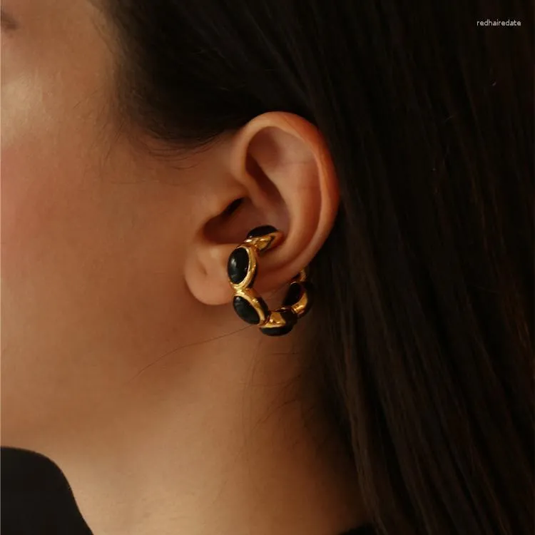DHgate.com:Geo Agate Clip-On Earrings: Versatile Korean-Style Designer ...