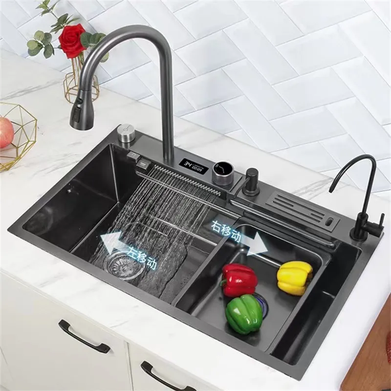 DHgate.com:Digital Display Kitchen Handmade Sus Stainless Steel Sink ...