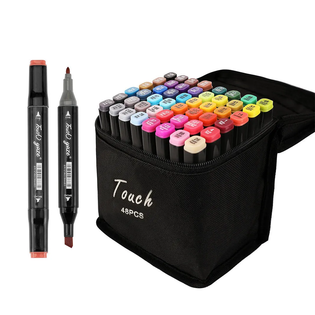 Acrylic Marker Pens, Multicolor Pens Dual Tip Art Markers With Case ...