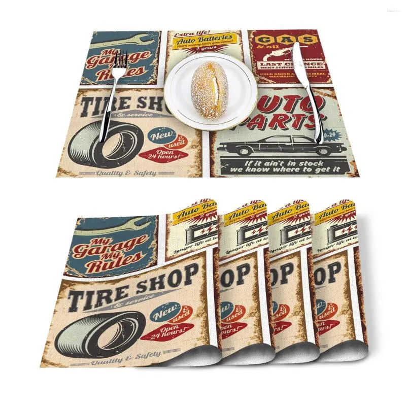 DHgate.com:Table Runner 4/6pcs Set Mats Vintage Car Road Mechanic ...
