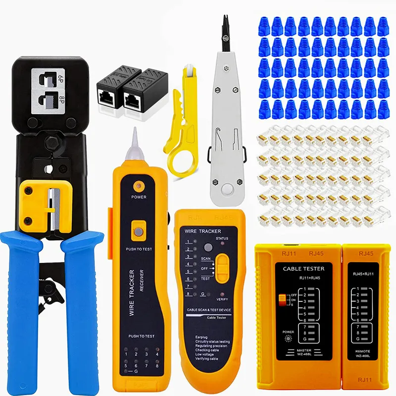DHgate.com:Wire Tracker Cable Tester Kit - RJ45 Crimp Tool with 50 ...