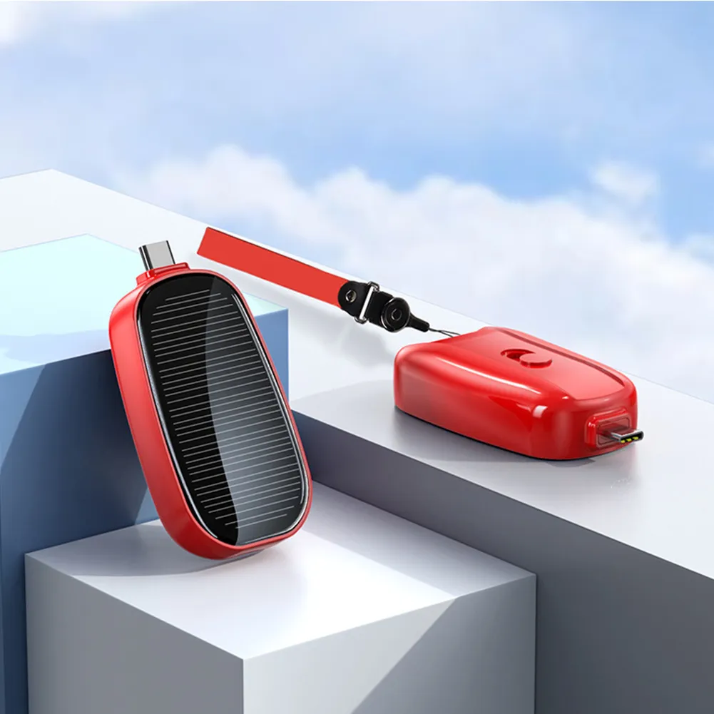 1200mAh Portable Solar Power Bank Charger Keychain Mini Power Bank for ...