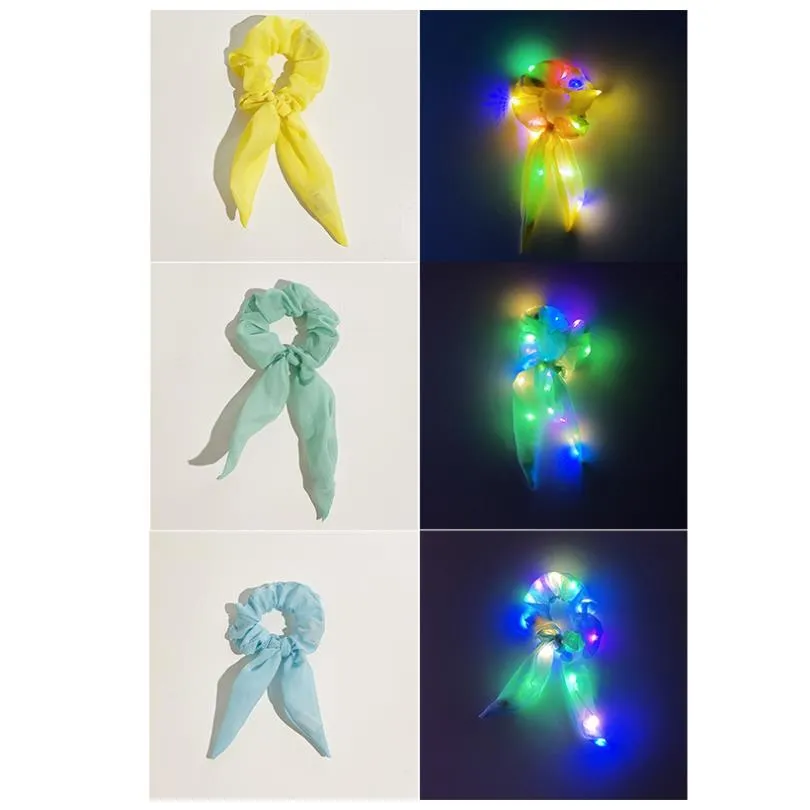 DHgate.com:LED Light Up Hair Scrunchies - 25 Pack of Colorful Luminous ...