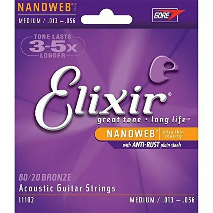 DHgate.com:Elixir 11102 Nanoweb 80/20 Bronze Medium Acoustic Guitar ...