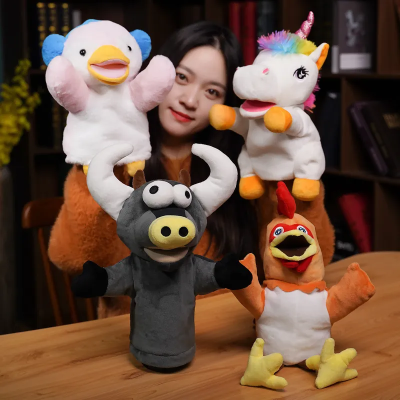 DHgate.com:Cute Glove Puppets, Soft Stuffed Unicorn and Rooster Plush ...
