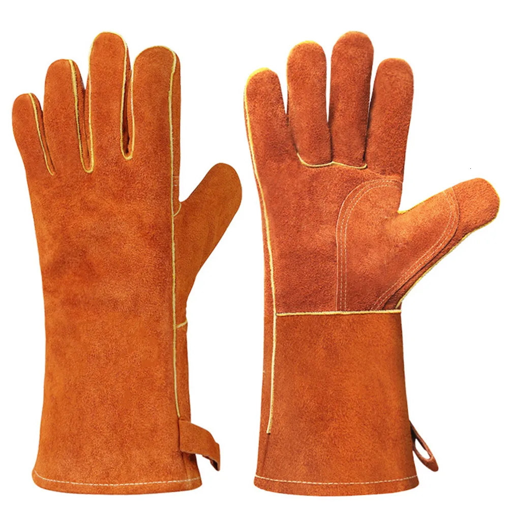 DHgate.com:Cowhide Leather Oven Mitts, Heat Resistant BBQ Grilling ...