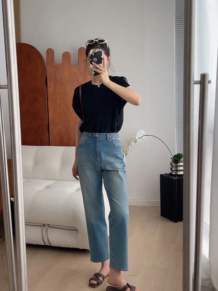 Soft Glutinous Elastic Breathable Stripe Long-Sleeve Casual Knit Top ...