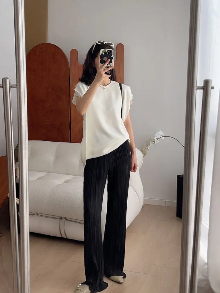 Soft Glutinous Elastic Breathable Stripe Long-Sleeve Casual Knit Top ...