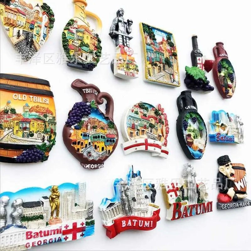 Decorative Georgia Resin Fridge Magnets, Hand Painted Collection X0731 ...