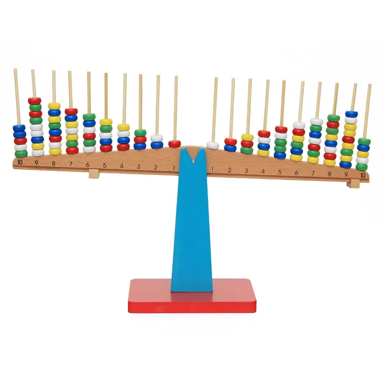 Montessori Wooden Abacus With Rainbow Wooden Beads Decor Early ...
