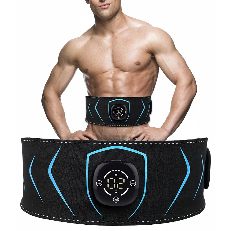 EMS Muscle Stimulator Machine Electric Abdominal Toning Belt For Waist & Belly Slimming, USB ...