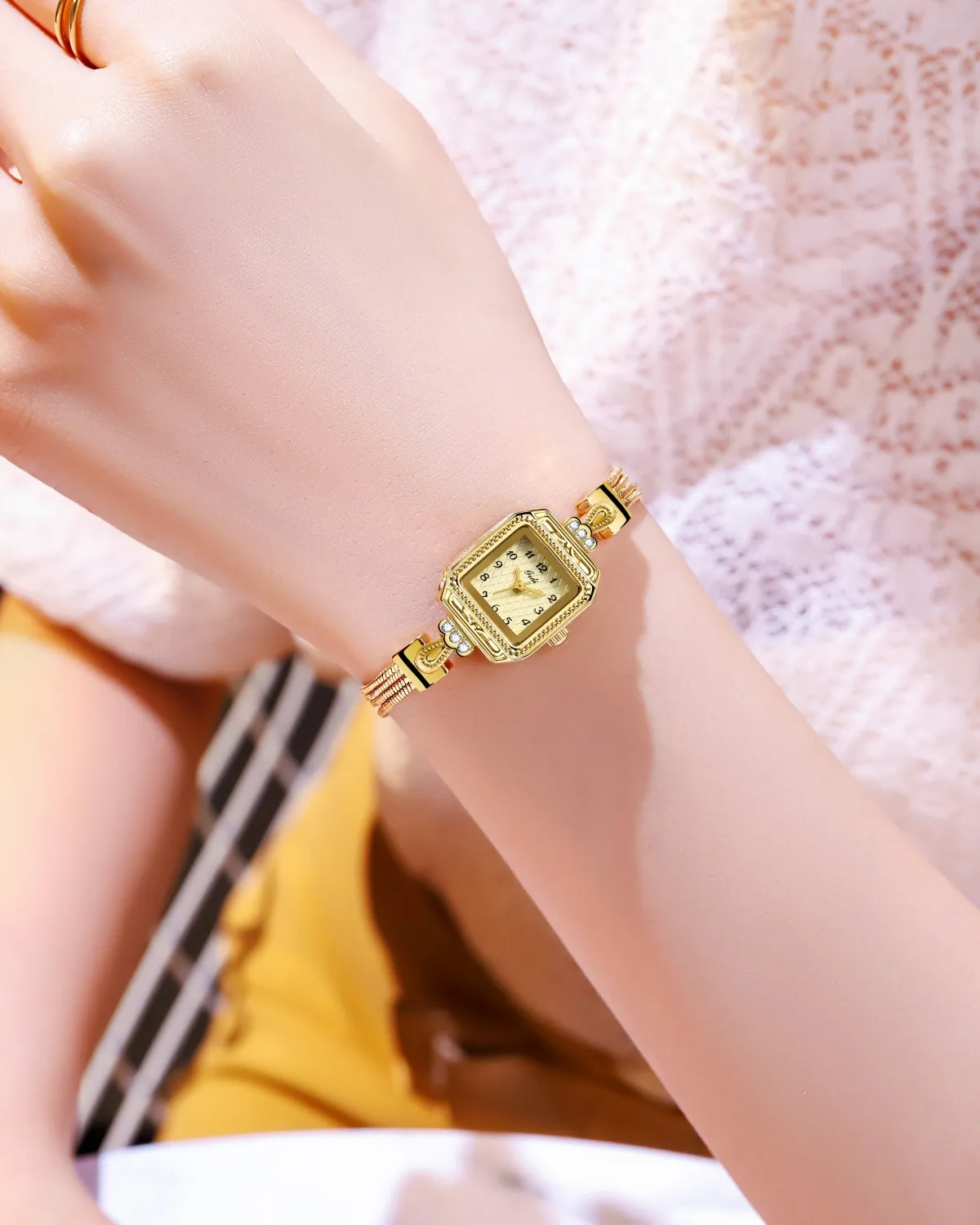 Womens watches vintage copper colored alloy case watch with stainless ...