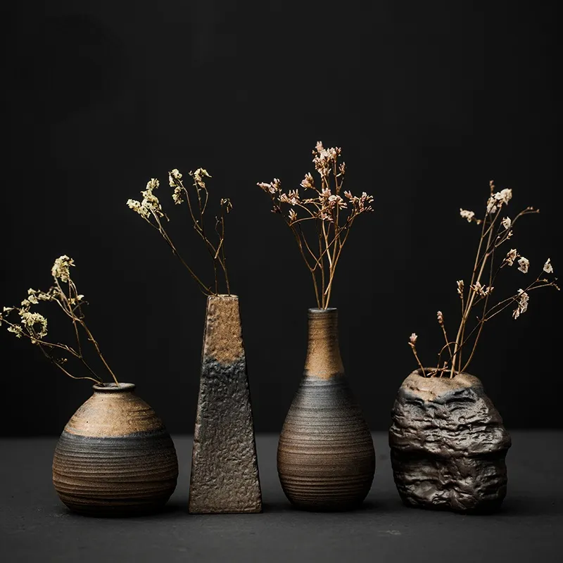 Japanese Style Vase - Rustic Pottery Flower Pot, Handmade Ceramic Vase ...