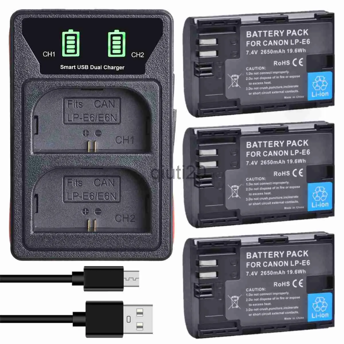 DHgate.com:LP-E6NH/LP-E6N Batteries 2-Pack with Dual Charger Kit for ...