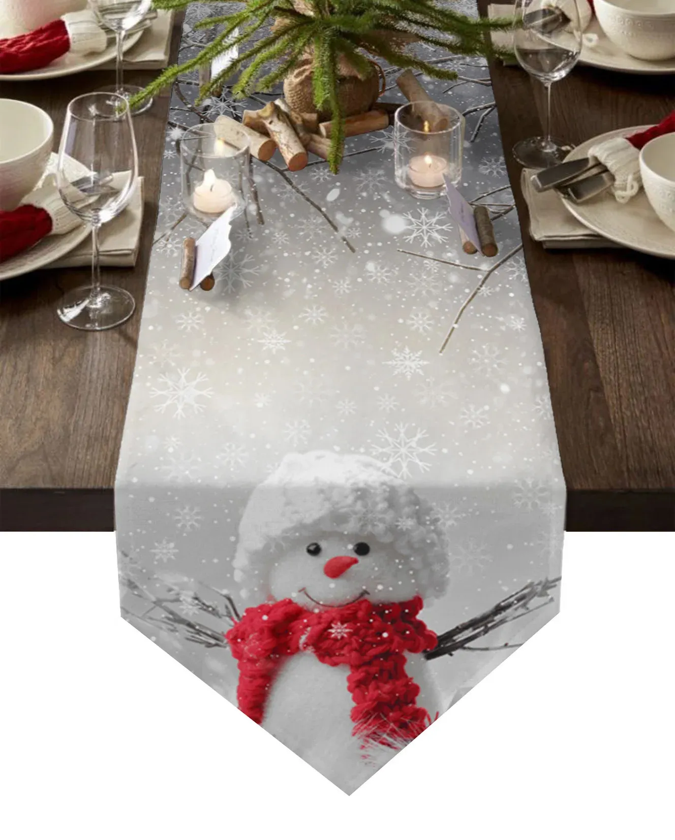 DHgate.com:Gray Snowman Table Runner for Christmas, Winter Kitchen ...
