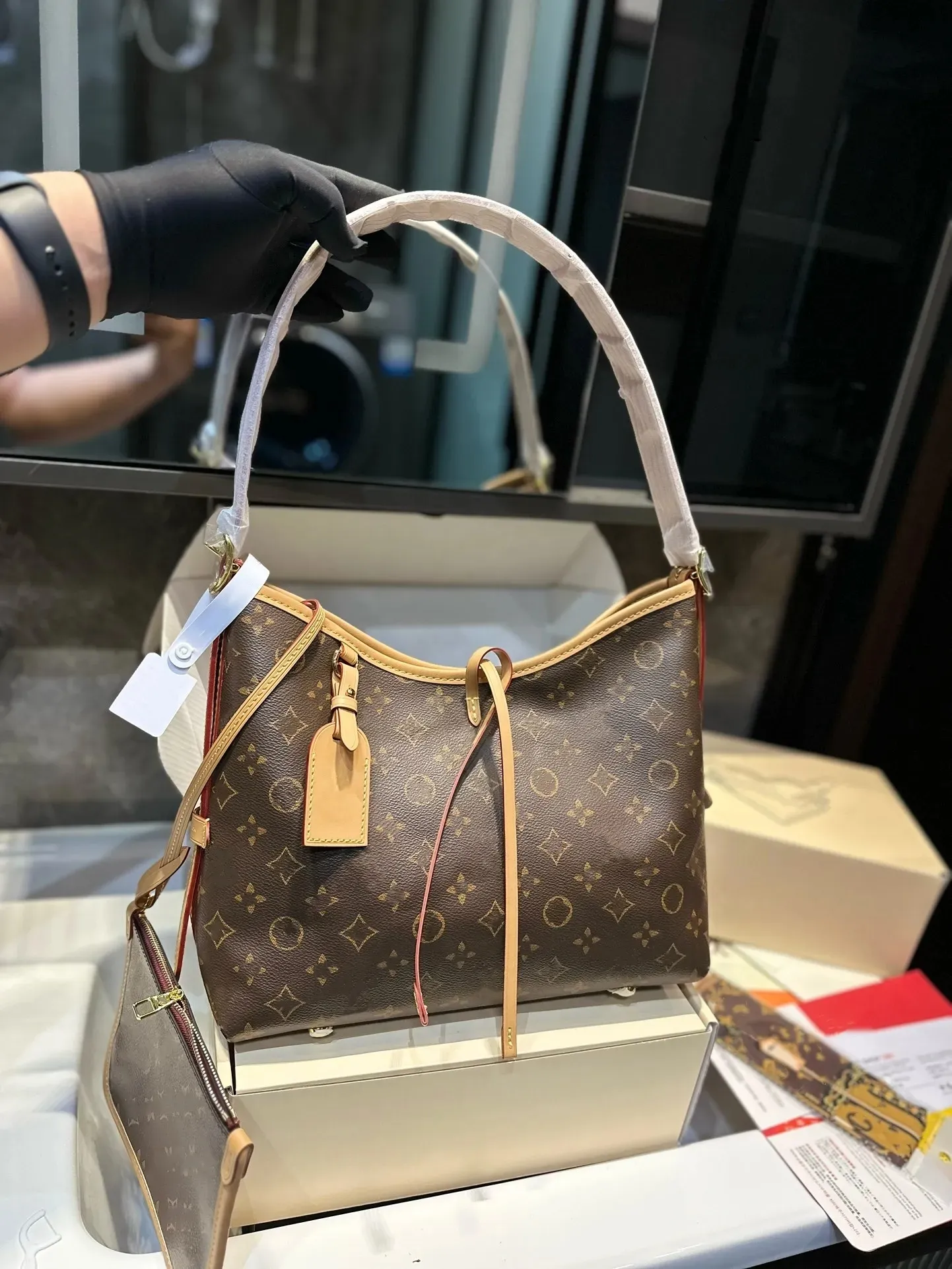 DHgate.com:Elegant Leather Tote Bag Set Vintage Hobo Bags with Zipper ...