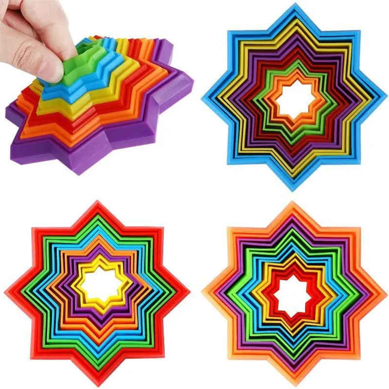 3D Magic Octagonal Star Rotating Toys Christmas Birthday Kids Gifts ...