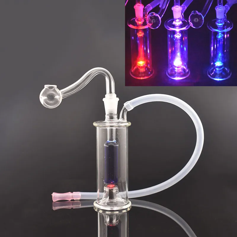 LED Light Glass Oil Burner Bong With Matrix Birdcage Perc Clear Heady ...