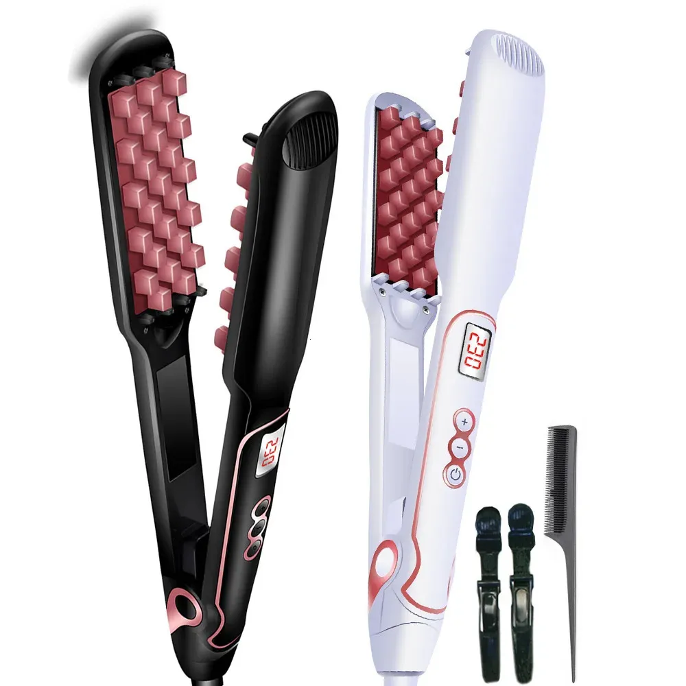 Heated Hair Straightening Brush: Ceramic Tourmaline Ionic Flat Iron ...