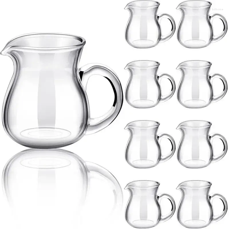 DHgate.com:4oz Glass Creamer Pitcher with Handle, Clear Syrup Heat ...