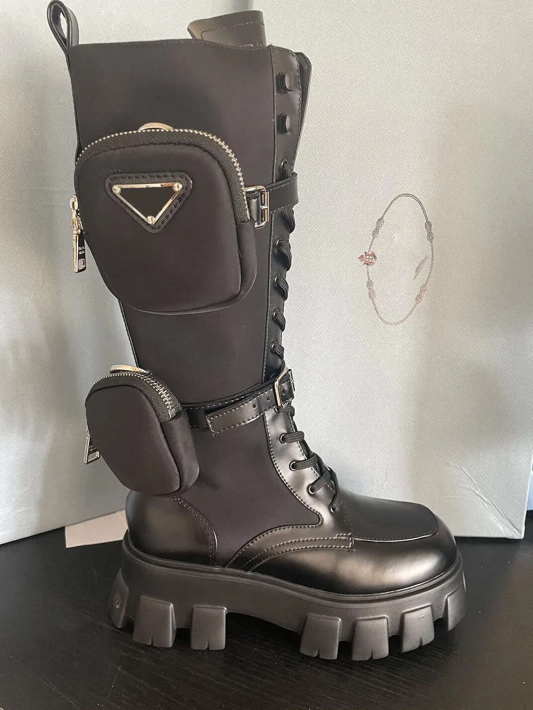 Monolith Mini Bag Brushed Leather And Nylon Laced Best Combat Boots ...