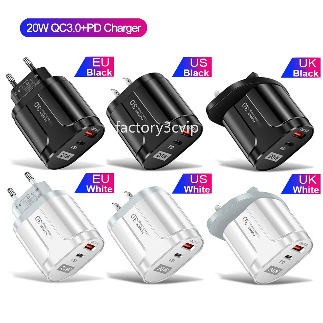 20W PD Type C Wall Charger With Dual Ports For IPhone, Samsung, Huawei ...