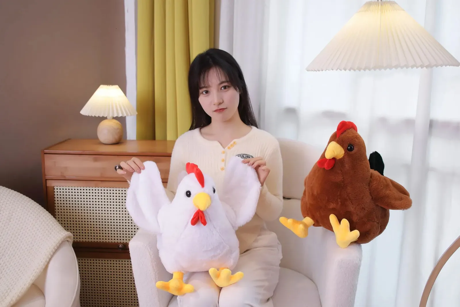 Plush Rooster Toy: Fat, Big Rooster Plush Pillow Cushion, Two Colors ...