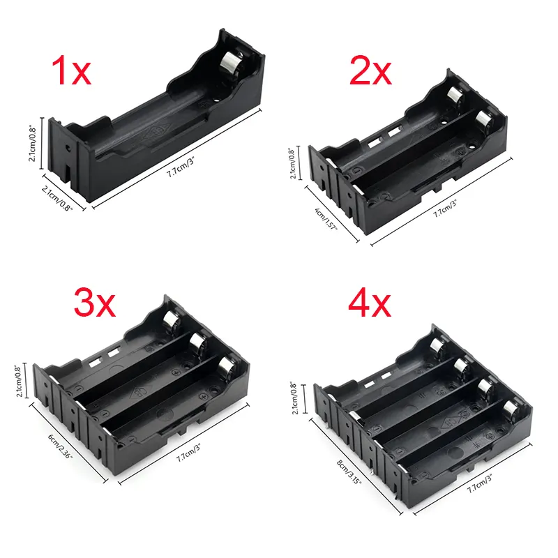 DIY 18650 Battery Case: 1/2/3/4 Slot Storage Box - Hard Pin Container ...