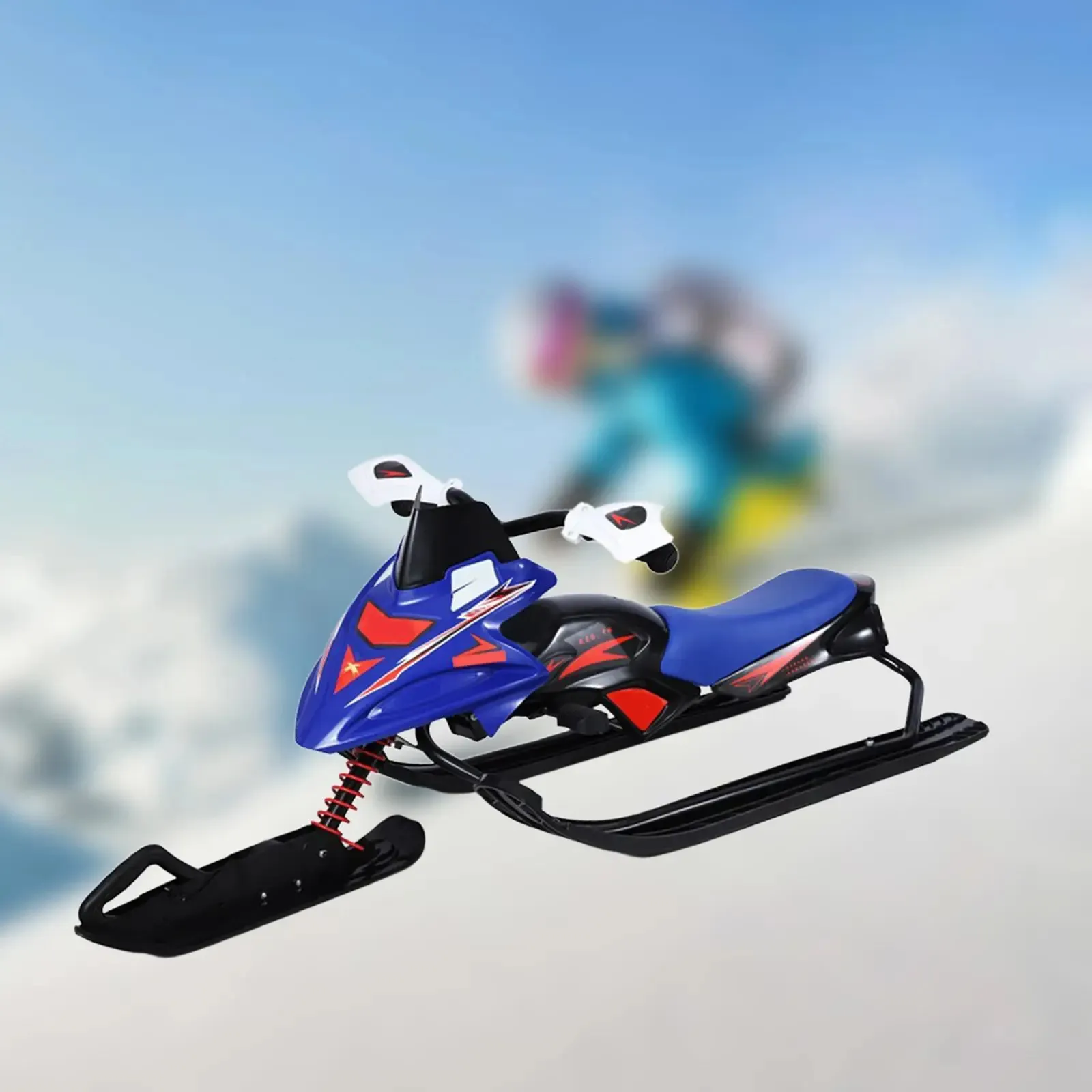Snow Racer Sled with Steering Wheel & Brakes - Safe Ski Sled Sleigh for ...